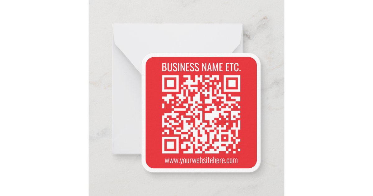 Instantly Create Your Own QR Code | Editable Red Card | Zazzle