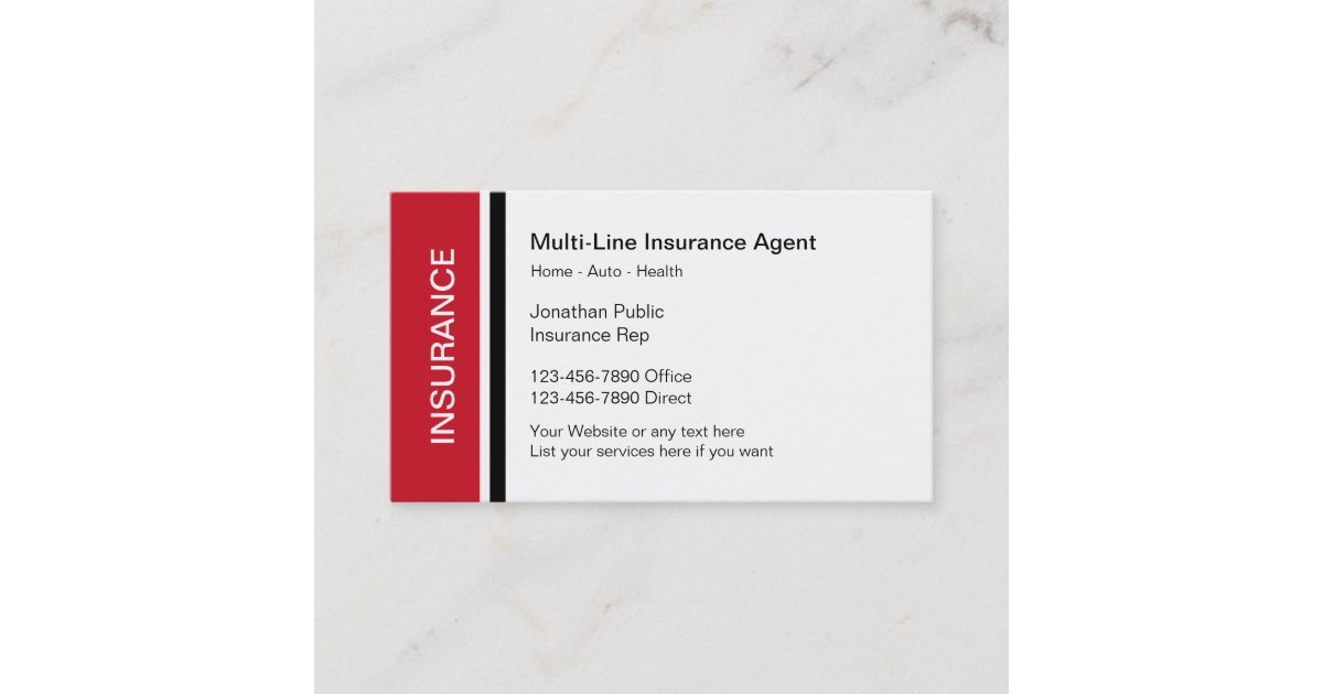 Insurance Business Cards | Zazzle