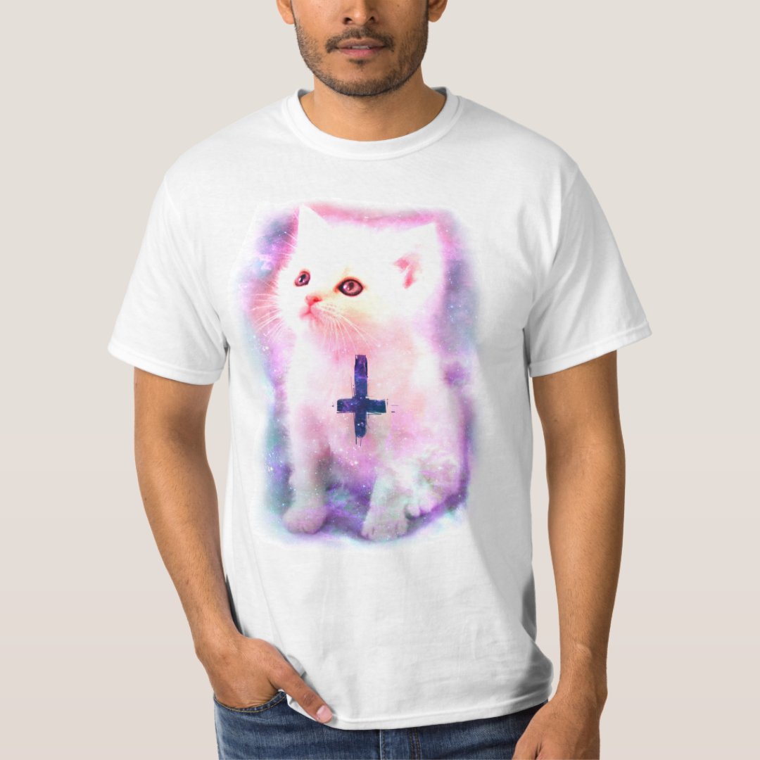 Inverted Cross Kitten T-shirt | Zazzle