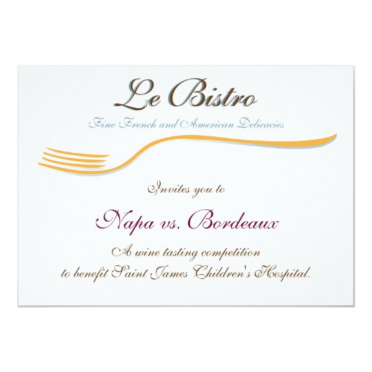 Invitation Template Fine Dining French | Zazzle.com.au