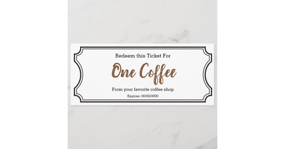 IOU Love Gift Ticket One Coffee editable | Zazzle.com.au