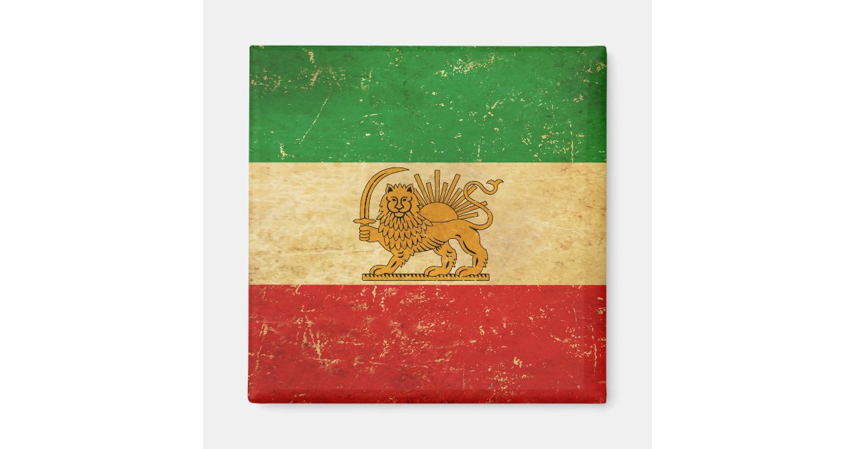 Iran Flag Lion And Sun Shah of Iran Flag Magnet | Zazzle