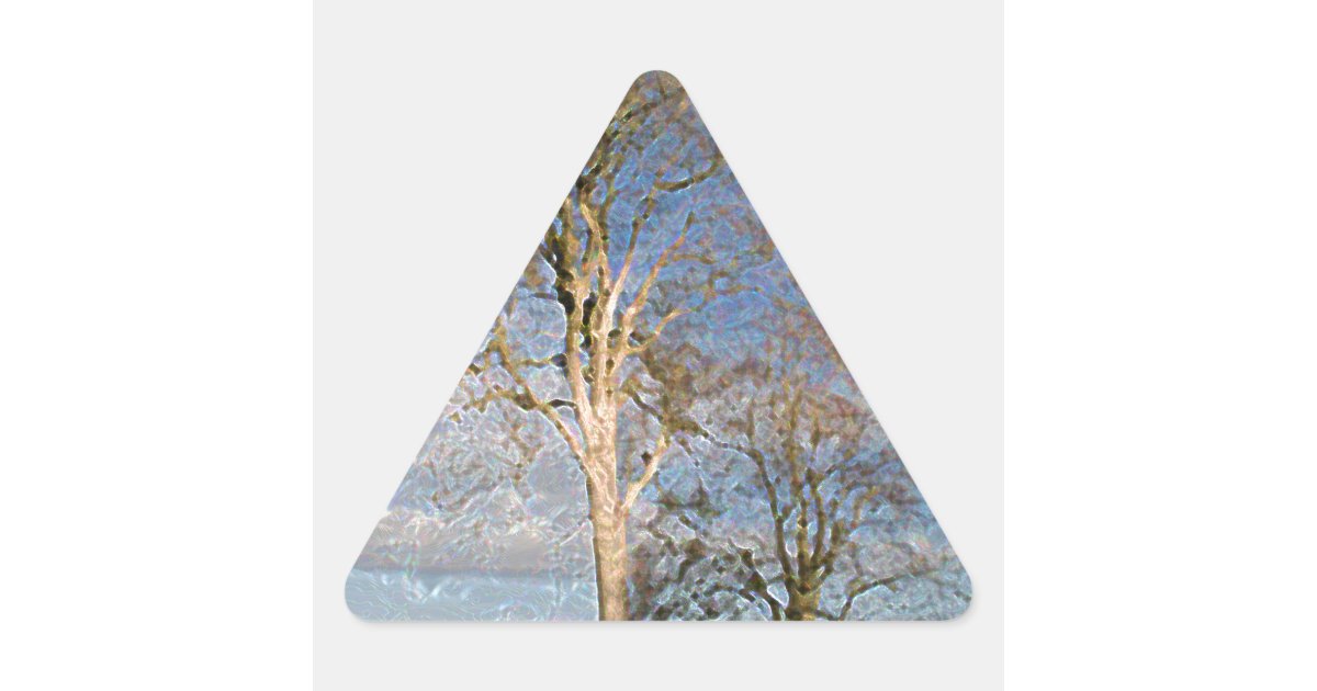 Irish Beech Trees Triangle Sticker | Zazzle
