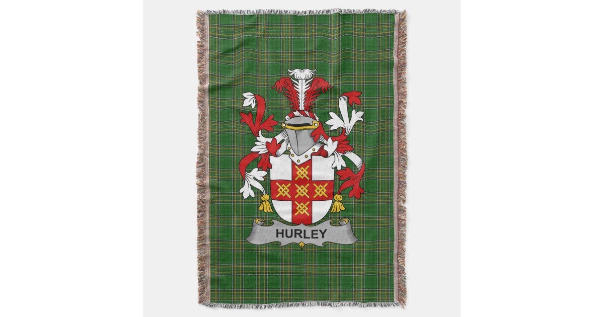 Irish Hurley or O_Hurley Coat of Arms Family Cres Throw Blanket | Zazzle
