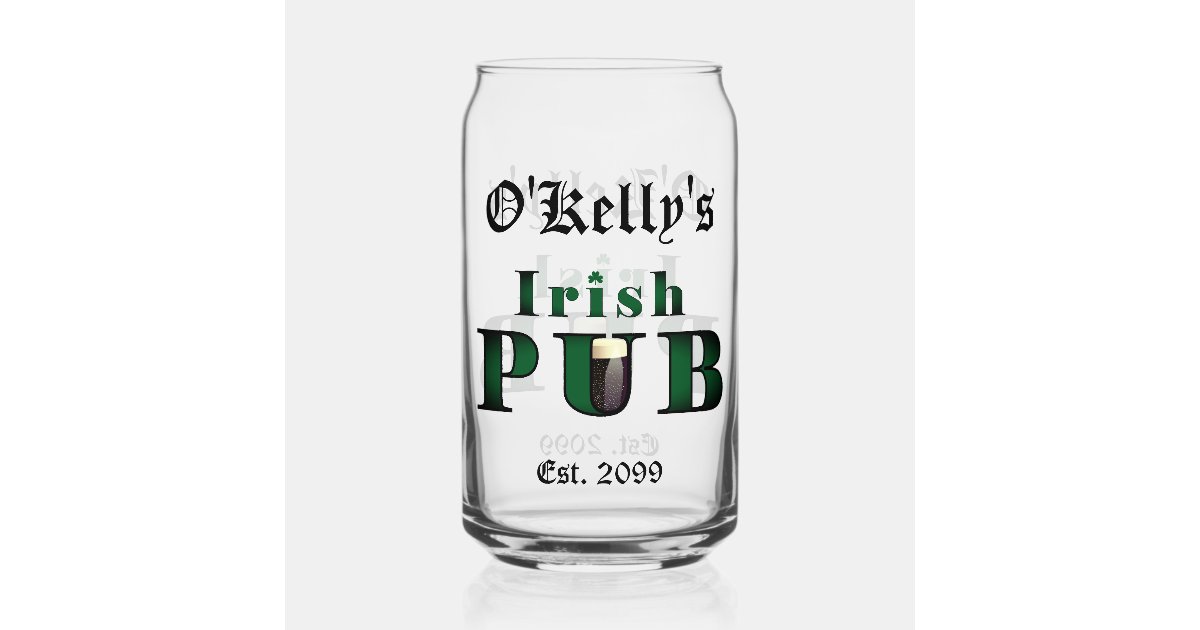 Irish Pub Bar Pint Beer Can Glass Drinkware | Zazzle