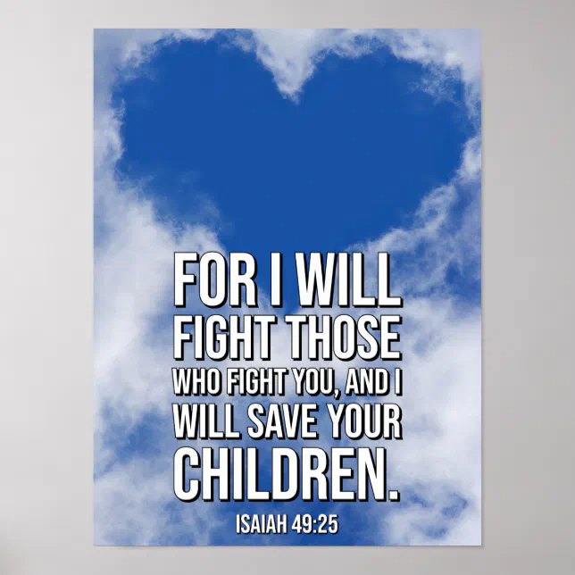 Isaiah 49:25 Bible Verse Poster | Zazzle