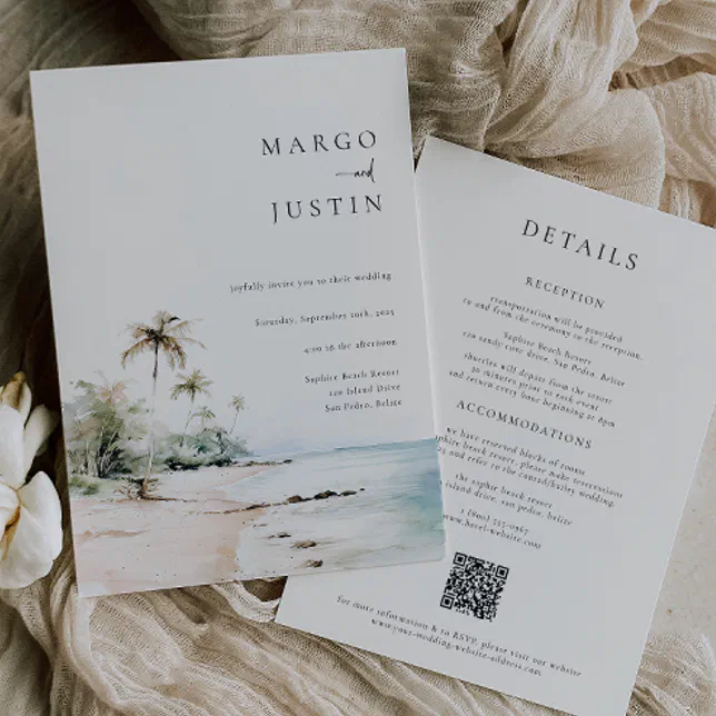 Island Destination Wedding Invitation | Zazzle