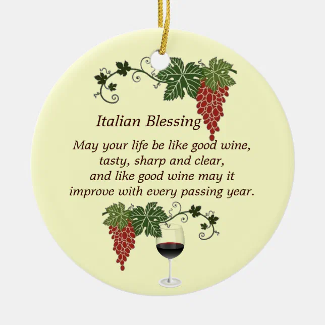 Italian Blessing Ceramic Tree Decoration | Zazzle