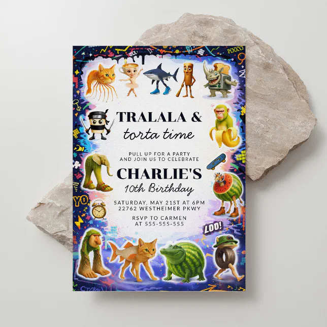 Italian Brainrot Birthday Invitation | Zazzle