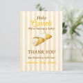 Italian Yellow Bow Cannoli Baby Shower Favour Thank You Card | Zazzle
