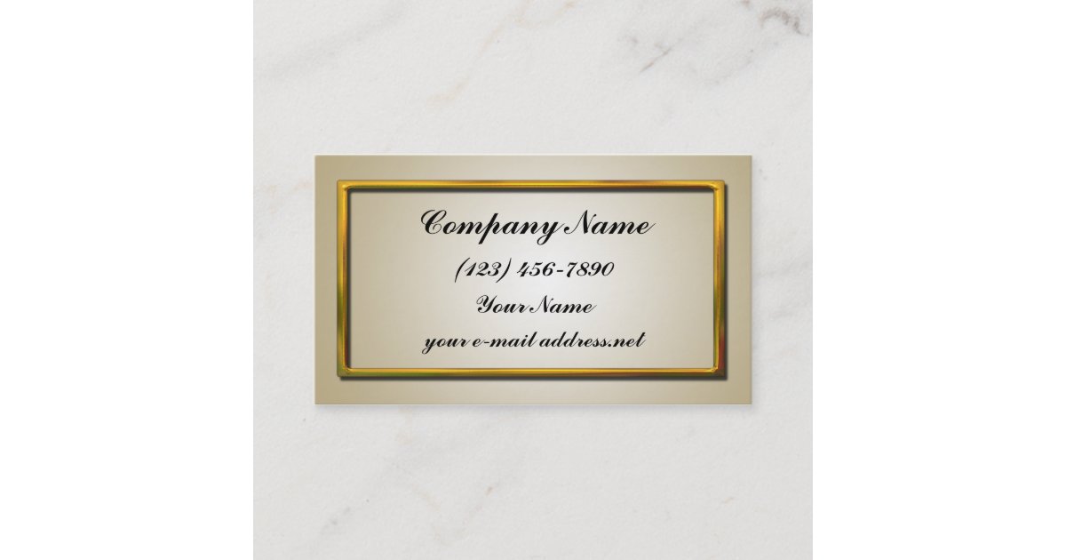 Ivory and Gold Frame Business Card | Zazzle