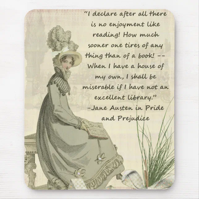 Jane Austen Book Lovers Mouse Pad | Zazzle