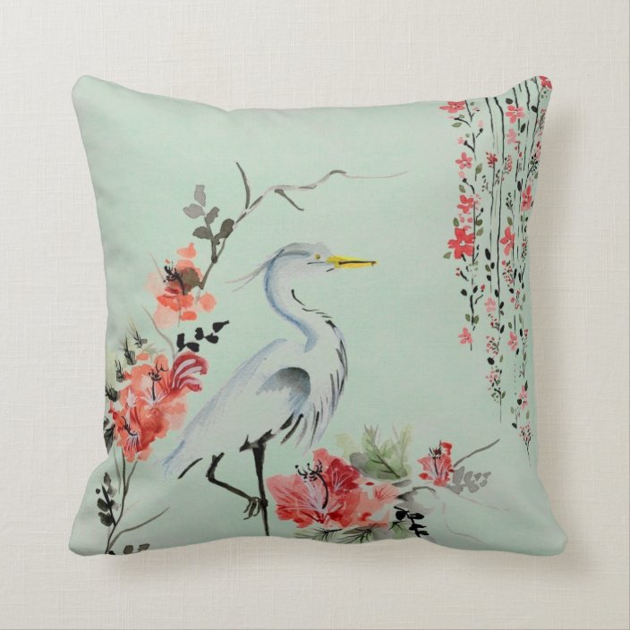 Japanese Crane design Cushion | Zazzle.com.au