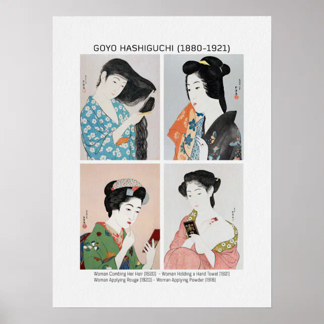 Japanese women portraits - Goyō Hashiguchi Poster | Zazzle
