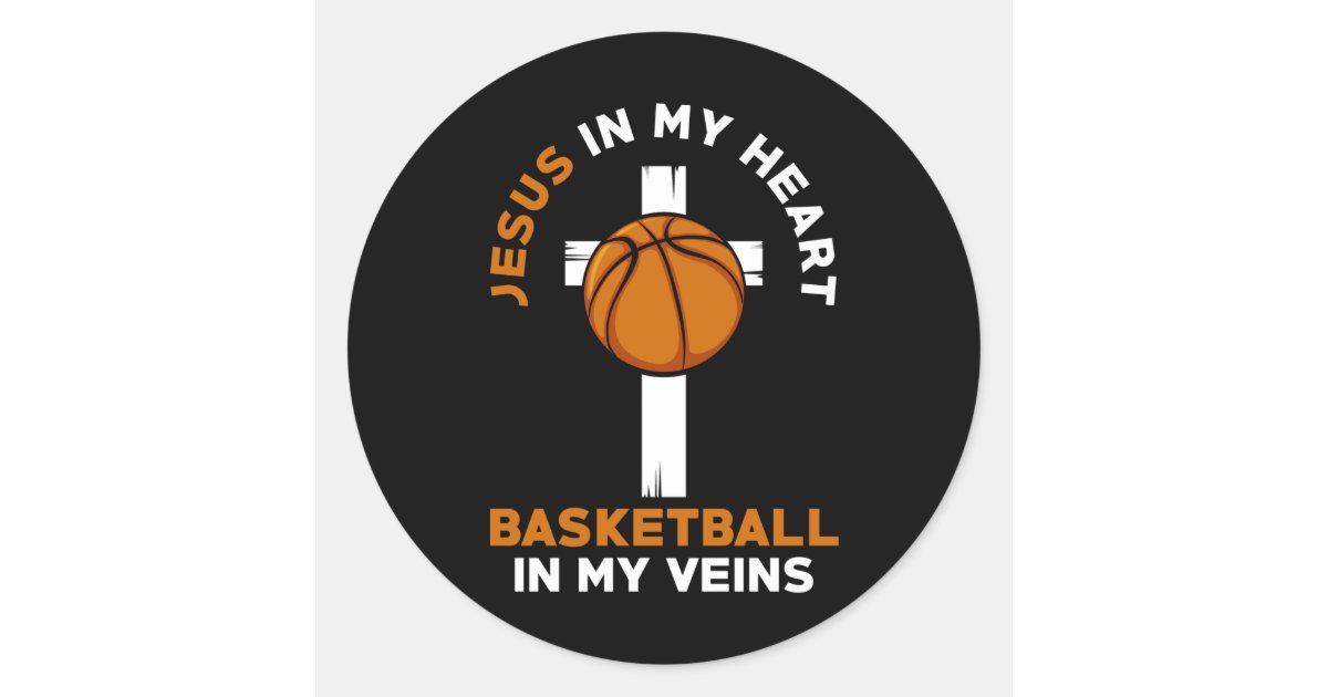 Jesus And Basketball Christian Saying Classic Round Sticker | Zazzle