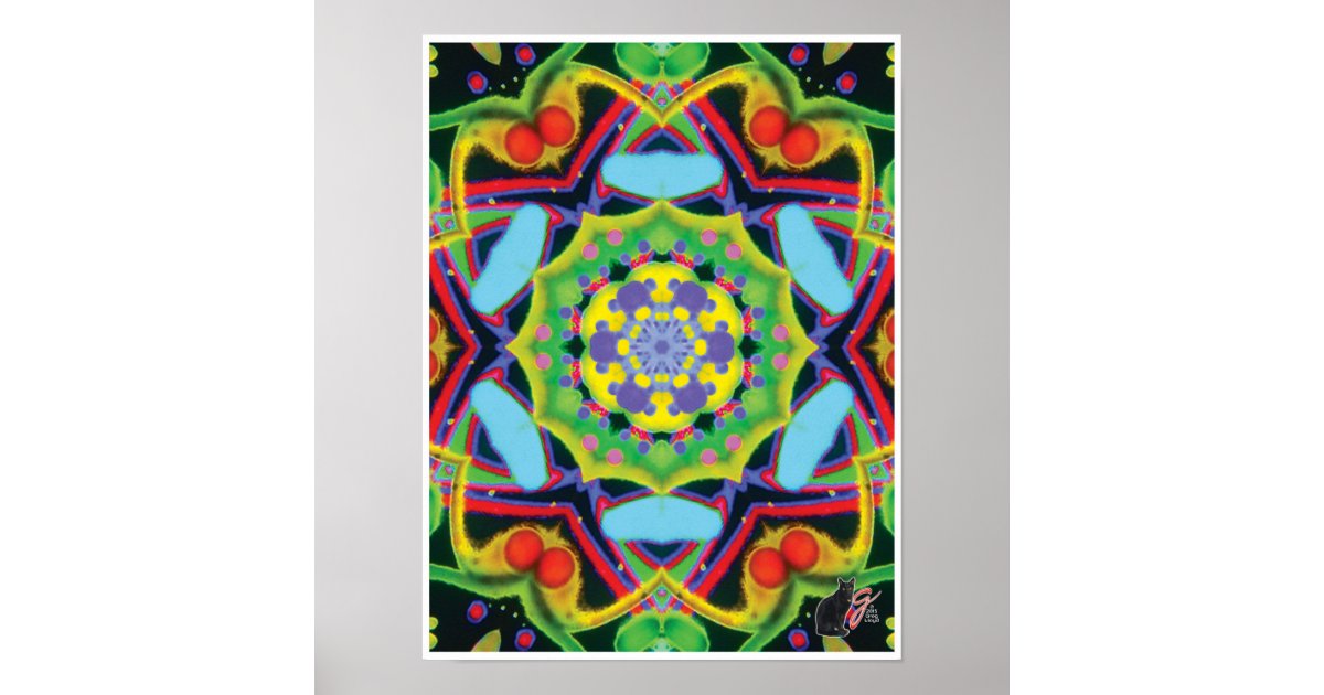 Jinx Kinetic Collage Kaleidoscope Poster | Zazzle