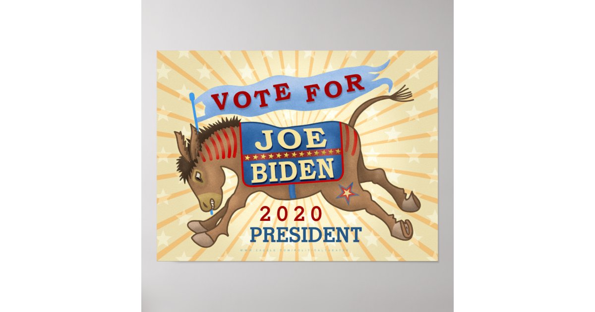 Joe Biden for President 2020 Democrat Donkey Poster | Zazzle