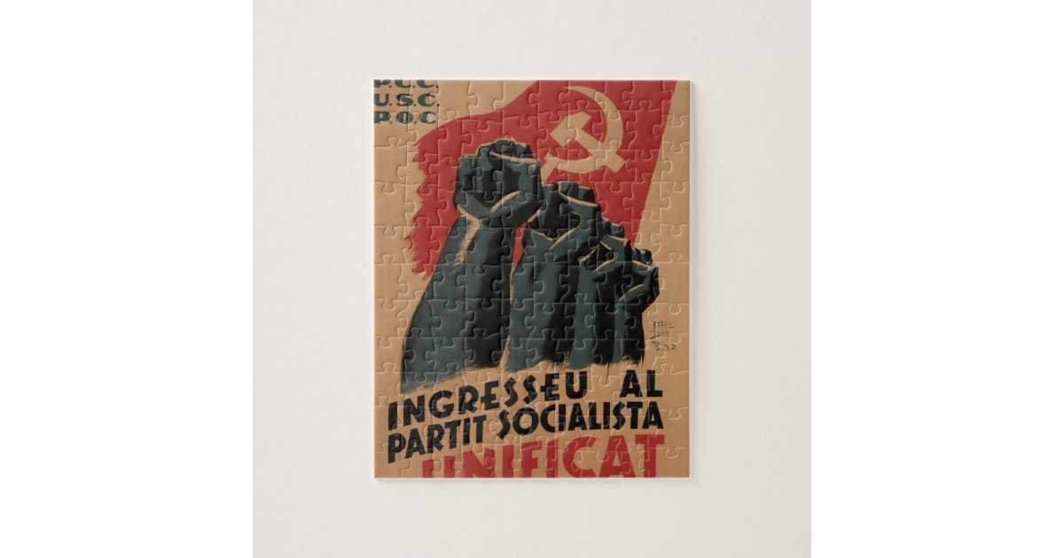 Join the Socialist Unity Party_Propaganda Poster Jigsaw Puzzle | Zazzle