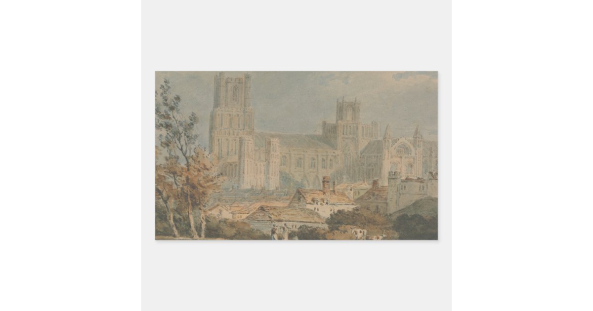 Joseph Mallord William Turner - View of Ely Rectangular Sticker | Zazzle
