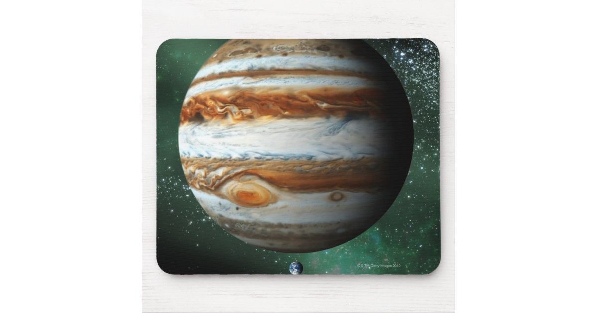 Jupiter and Earth Comparison Mouse Pad | Zazzle