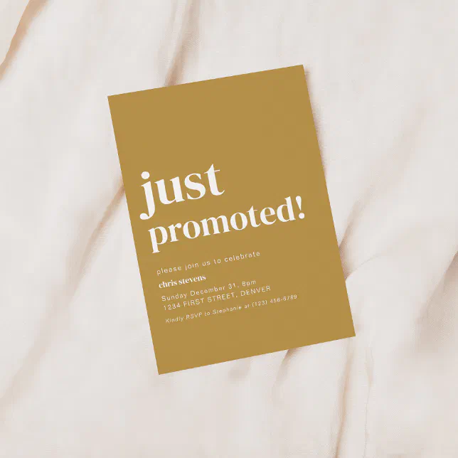 Just Promoted Custom Party Invitation | Zazzle