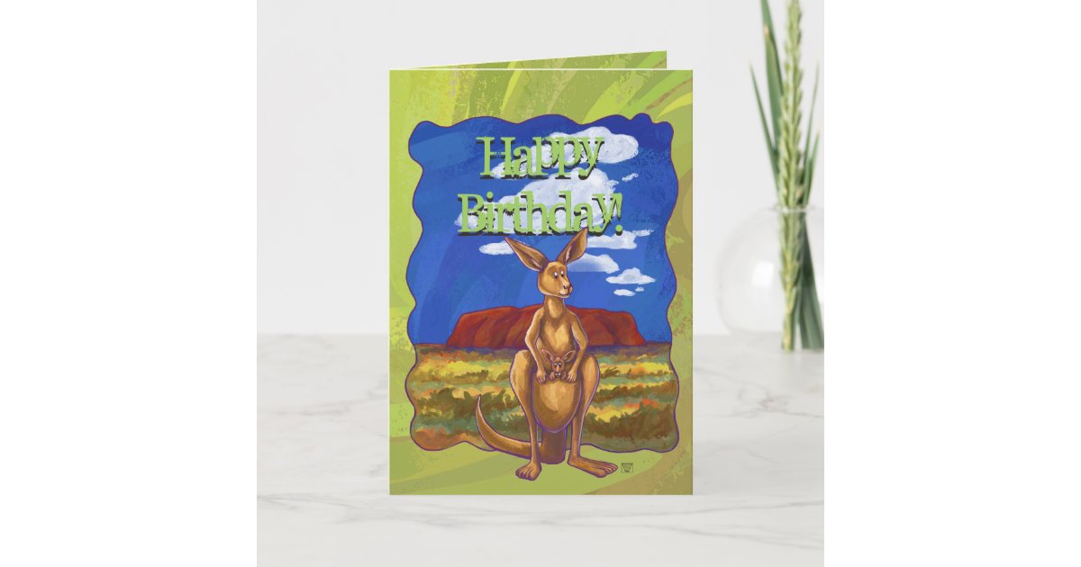 Kangaroo Party Centre Card | Zazzle.com.au