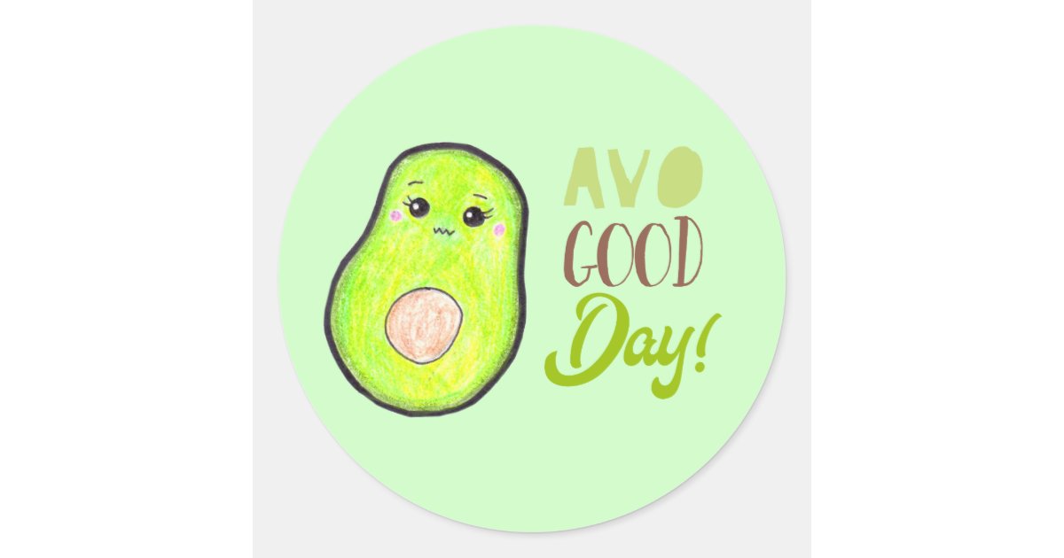 Kawaii avocado avo good day cute fruit food health classic round ...