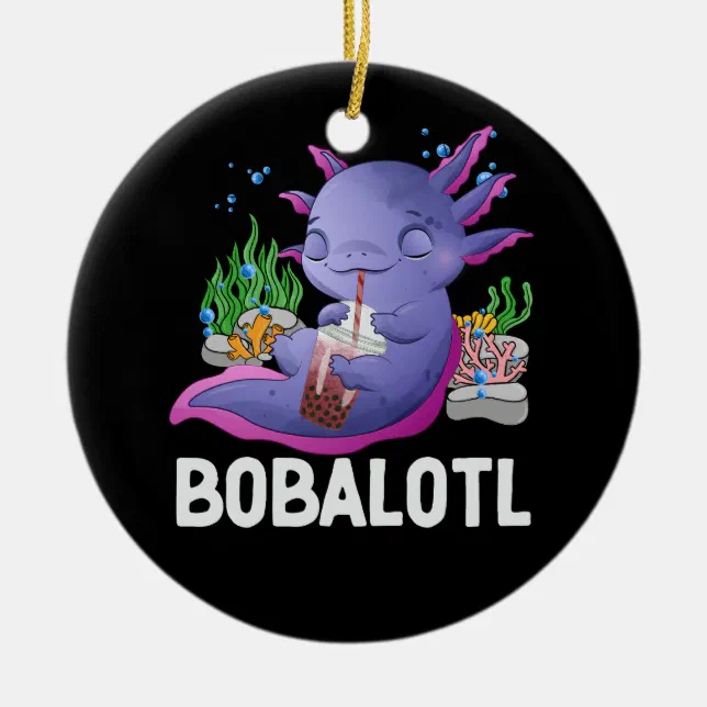 Kawaii Boba Axolotl Bobalotl Bubble Tea Japanese G Ceramic Ornament ...