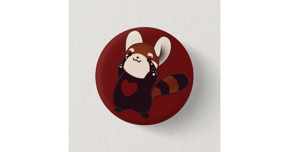Kawaii Red Panda Button Badge | Zazzle
