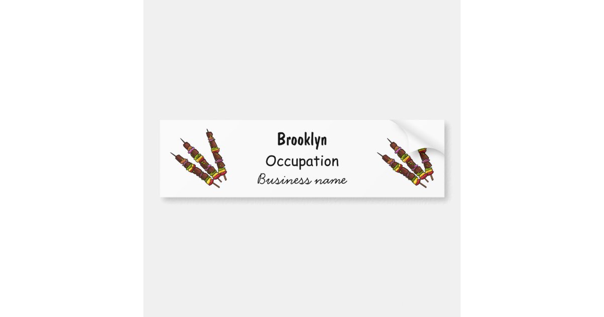 Kebab or kabob cartoon illustration bumper sticker | Zazzle