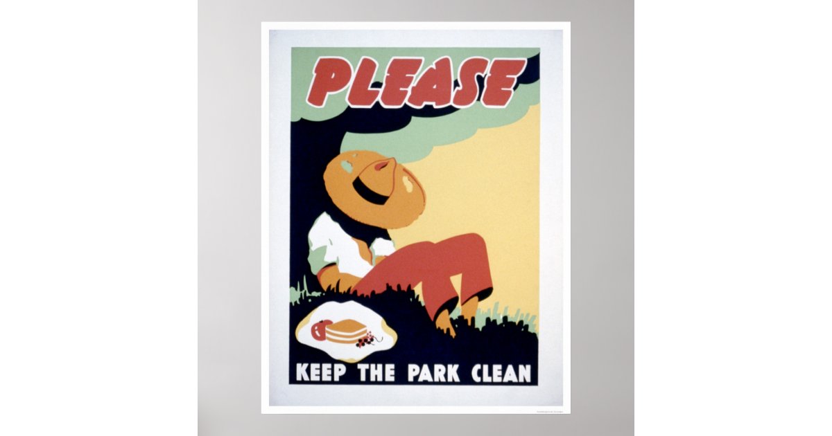 Keep The Park Clean 1937 WPA Poster | Zazzle