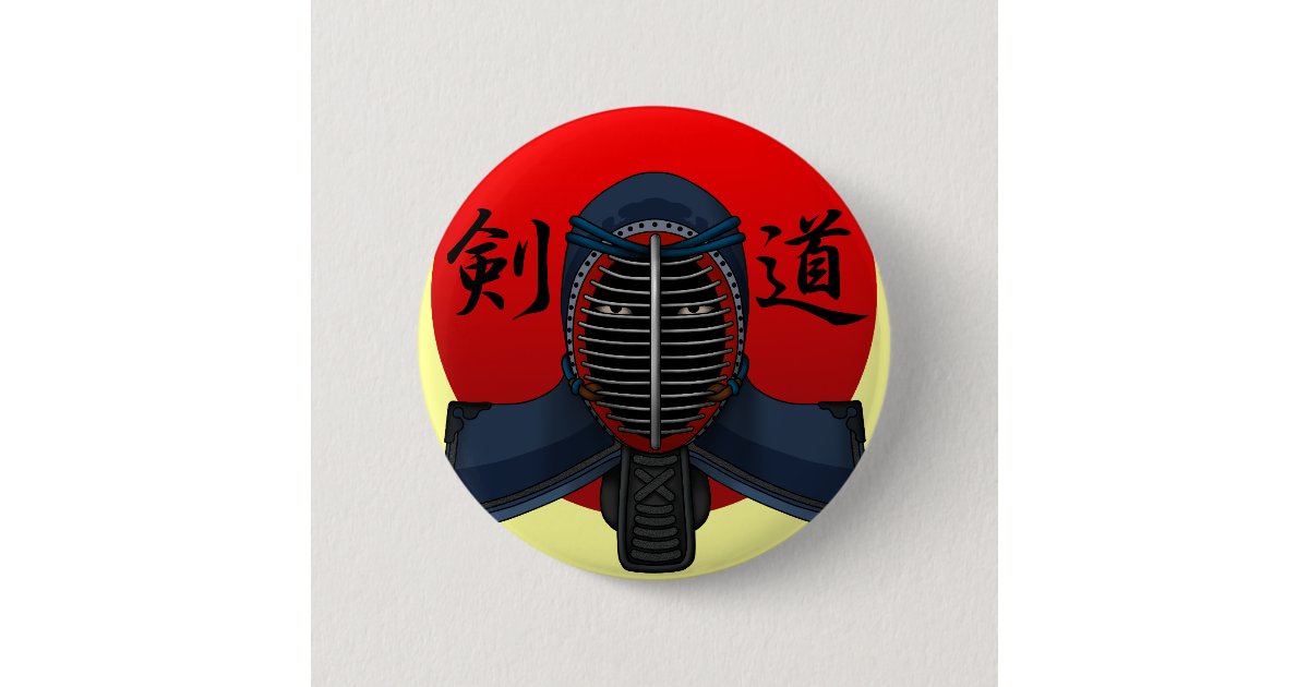 Kendo men2 6 cm round badge | Zazzle