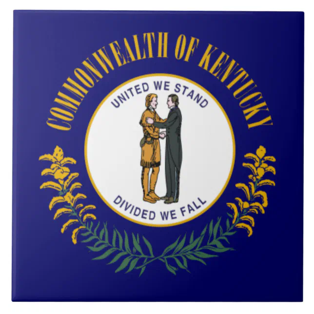 Kentucky: Bluegrass Commonwealth US State Flag Ceramic Tile | Zazzle