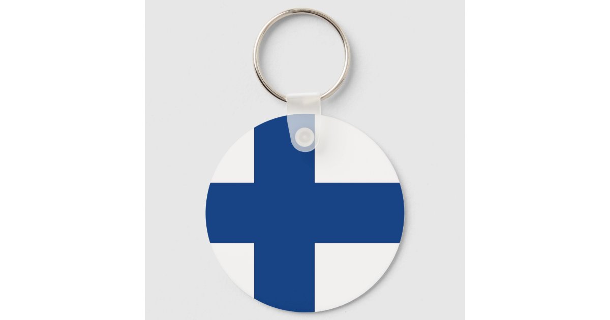 Keychain with Flag of Finland | Zazzle