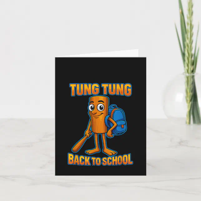 Kids Meme Tung Tung Sahur Italian Brainrot Back To Card | Zazzle