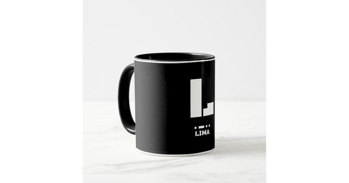 L(Lima) NATO Phonetic Alphabet & Morse Code Mug | Zazzle