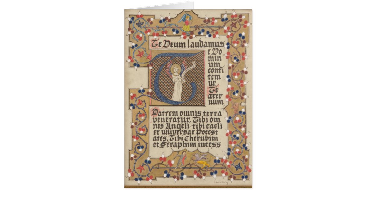 Latin Hymn Mediaeval Style Illuminated Calligraphy | Zazzle