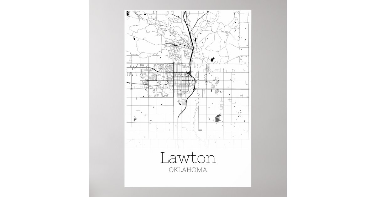 Lawton Map - Oklahoma - City Map Poster | Zazzle
