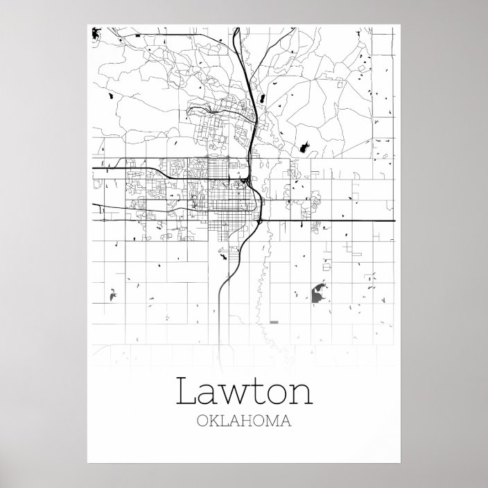 Lawton Map - Oklahoma - City Map Poster | Zazzle.com.au