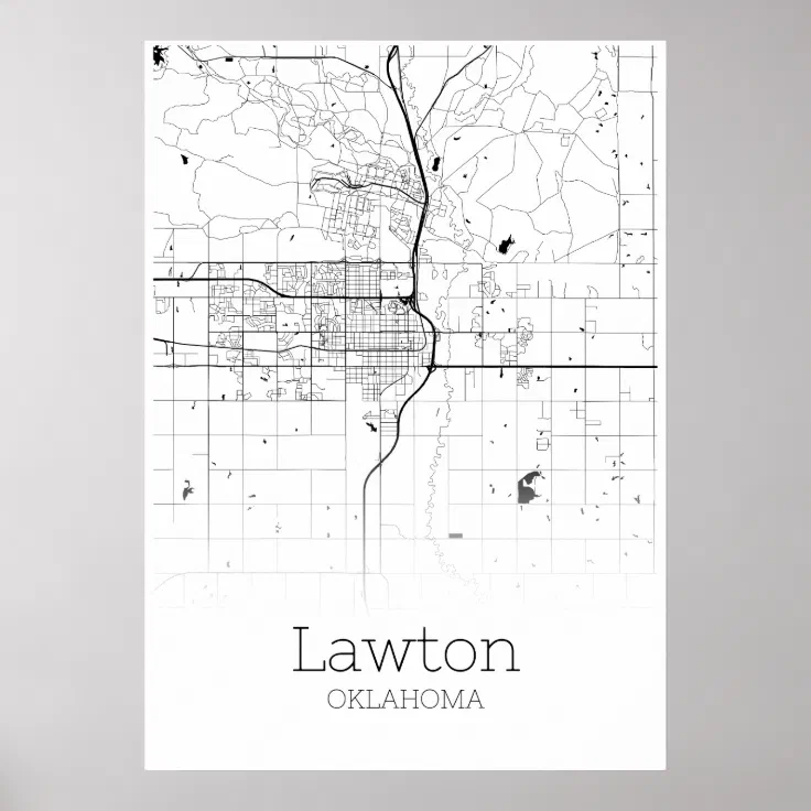 Lawton Map - Oklahoma - City Map Poster | Zazzle