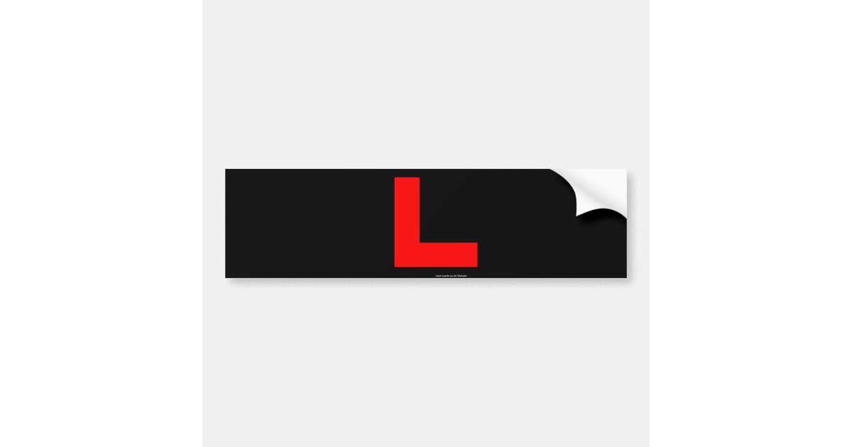 Learner Driver L plate Bumper Sticker | Zazzle