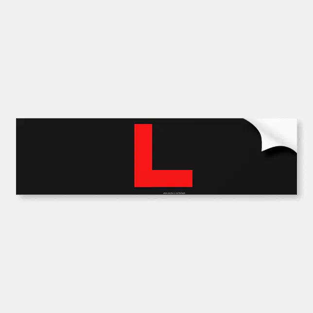 Learner Driver L plate Bumper Sticker | Zazzle