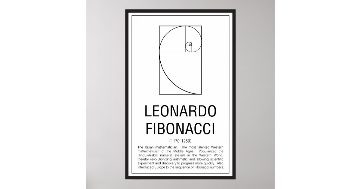 Leonardo Fibonacci Poster | Zazzle