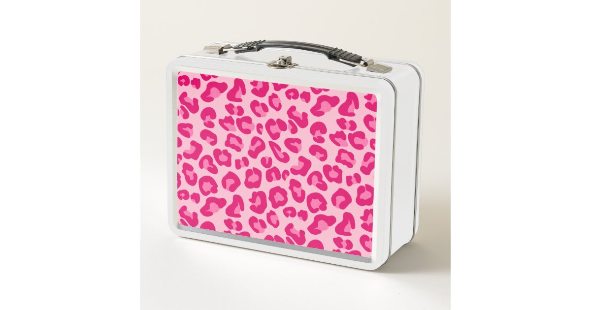Leopard Print in Pastel Pink, Hot Pink and Fuchsia Metal Lunch Box | Zazzle
