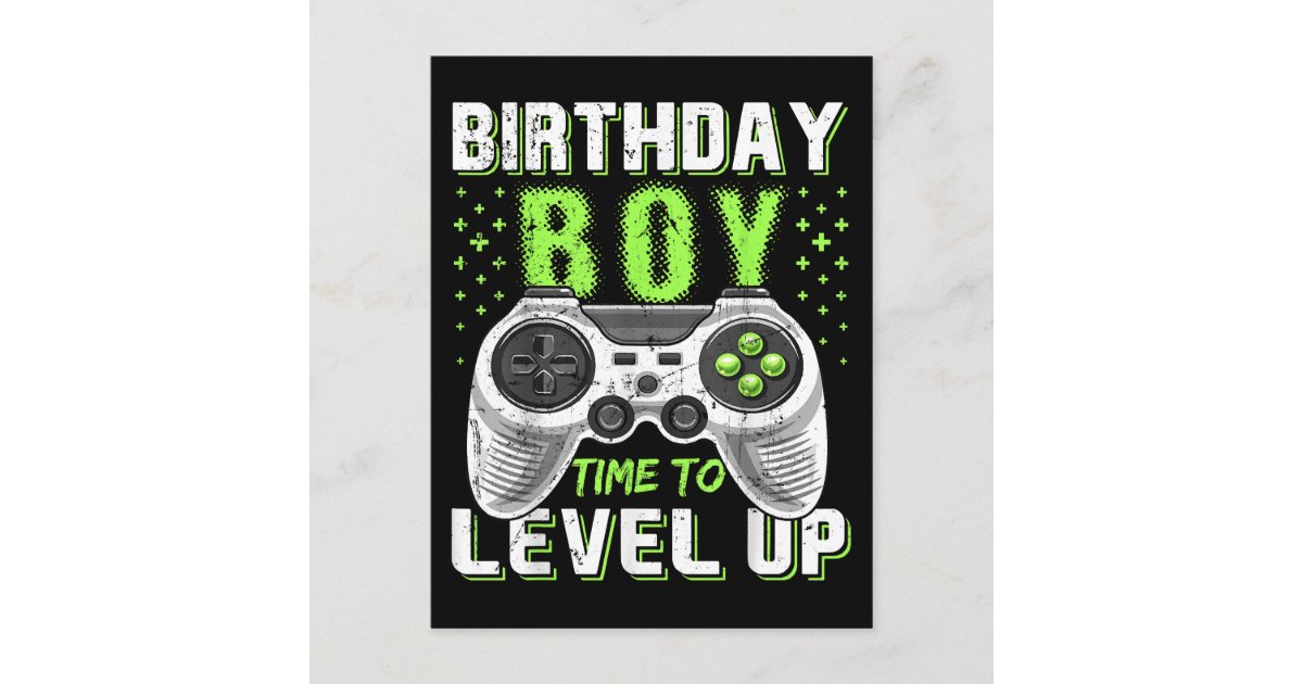 Level Up Birthday Boy Video Game Enclosure Card | Zazzle