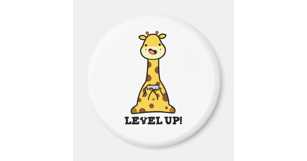 Level Up Funny Giraffe Pun Magnet | Zazzle