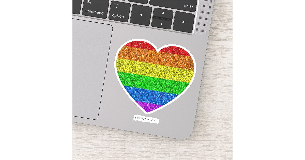 LGBT flag vibrant rainbow glitter sparkles heart | Zazzle