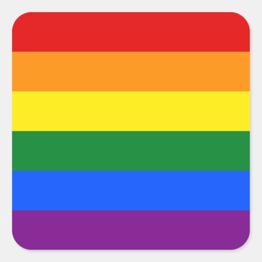 LGBT Gay Pride Rainbow Flag Stripe Square Sticker | Zazzle.com.au