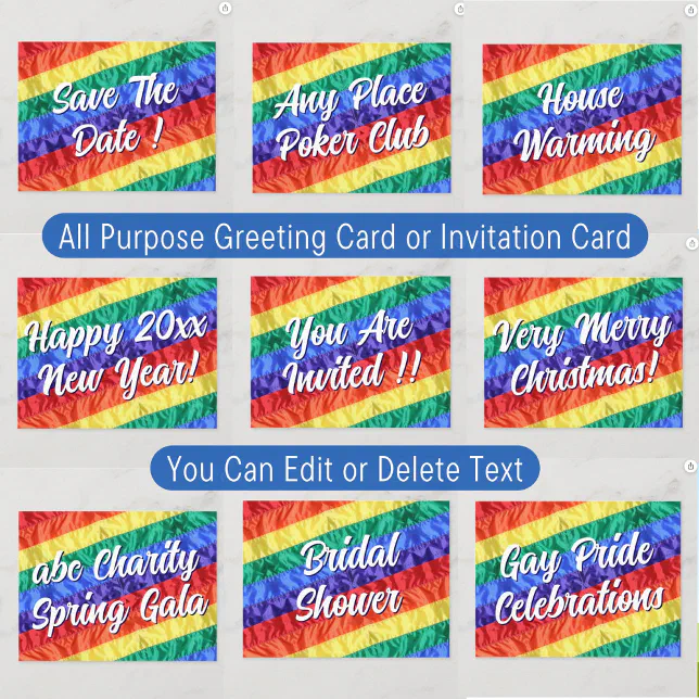 LGBT LGBTQ Create Your Own Custom Text All Purpose Invitation | Zazzle
