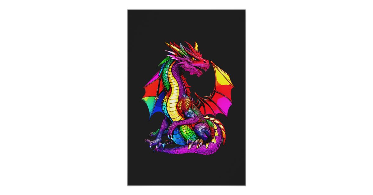 LGBTQ+ Pride Dragon Poster | Zazzle